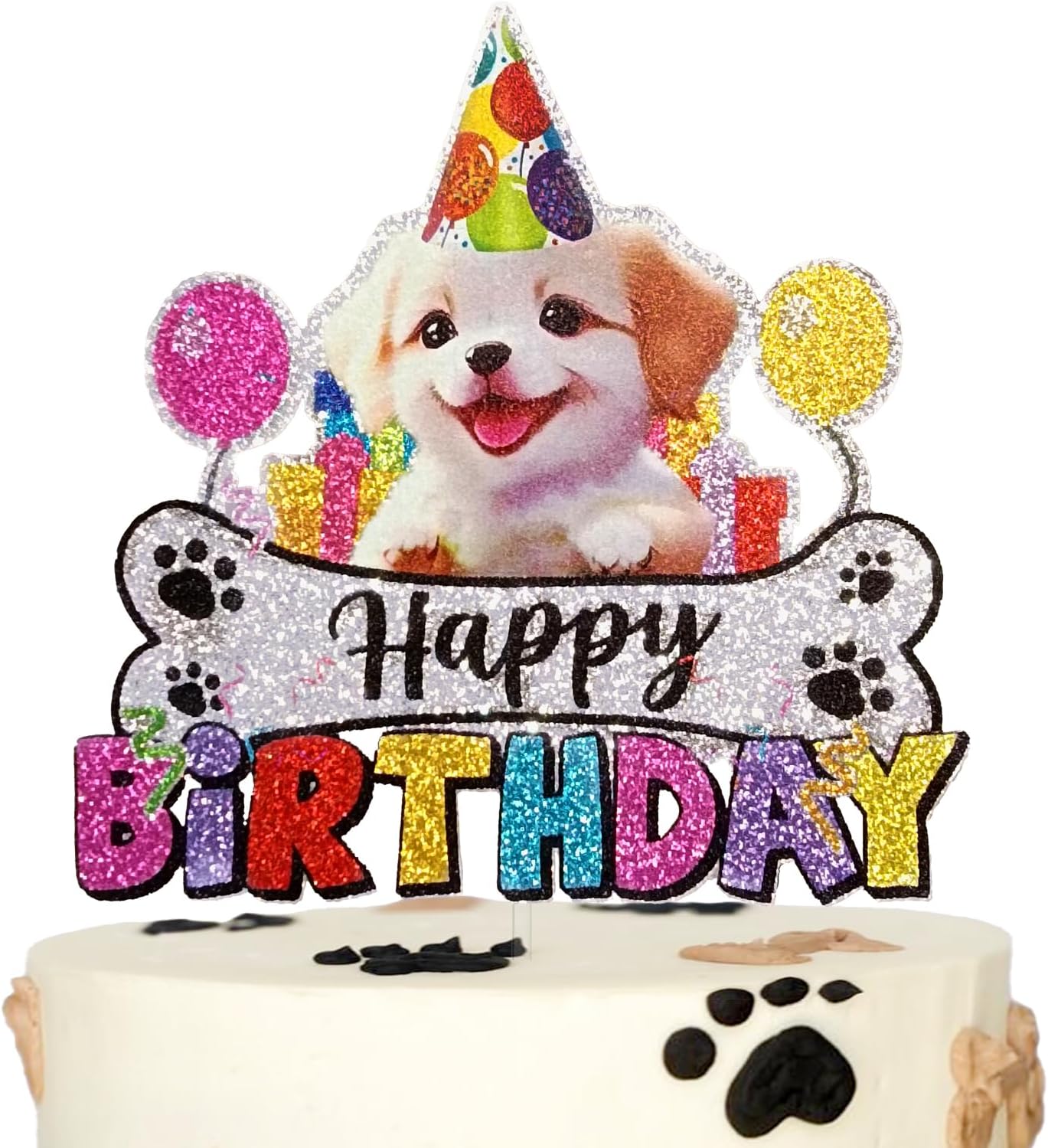Amazon.com: Puppy Cake Topper, Dog Birthday Cake Decor, Pet Theme Party ...