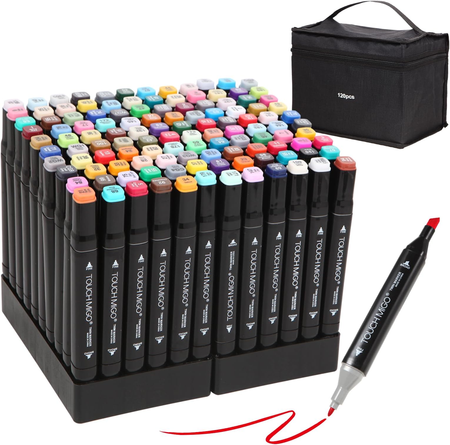 Amazon.com : RBINITION 120 Colors Dual Tips Art Markers Set, Alcohol ...