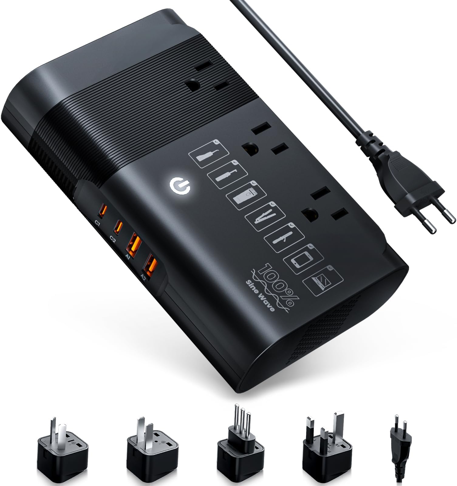 Amazon.com: Key Power 230-Watt Step Down 220V to 110V Voltage Converter ...