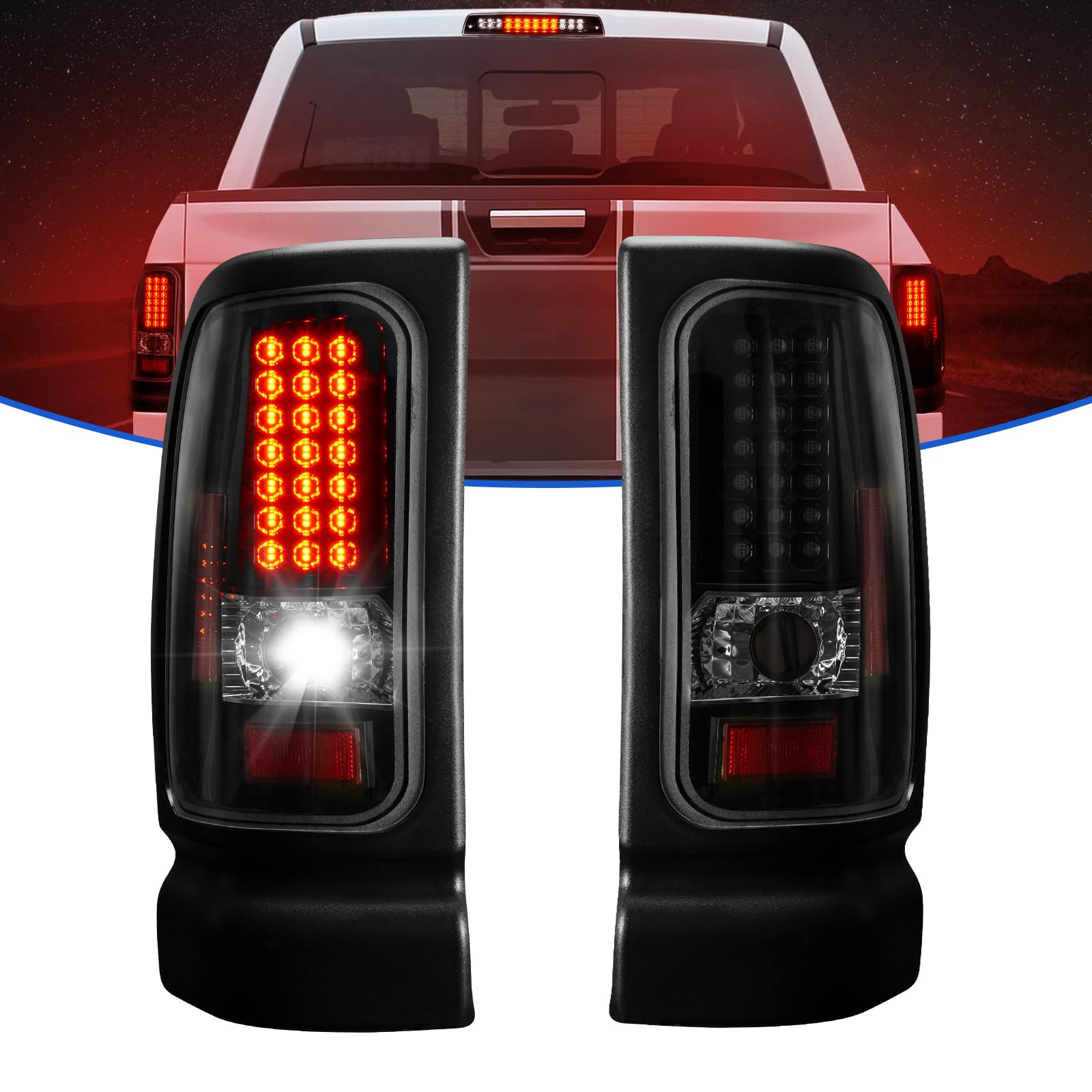 Snapklik.com : Gubebaili LED Tail Light For Dodge Ram 1500 1994-2001