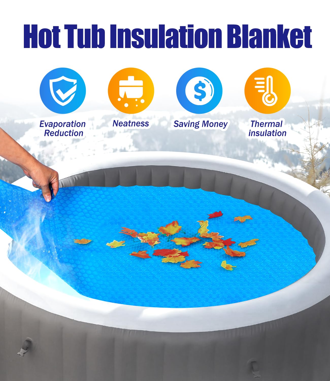 Snapklik.com : Angooni 8x8FT Hot Tub Thermal Blanket - 16 Mil Hot Tub ...