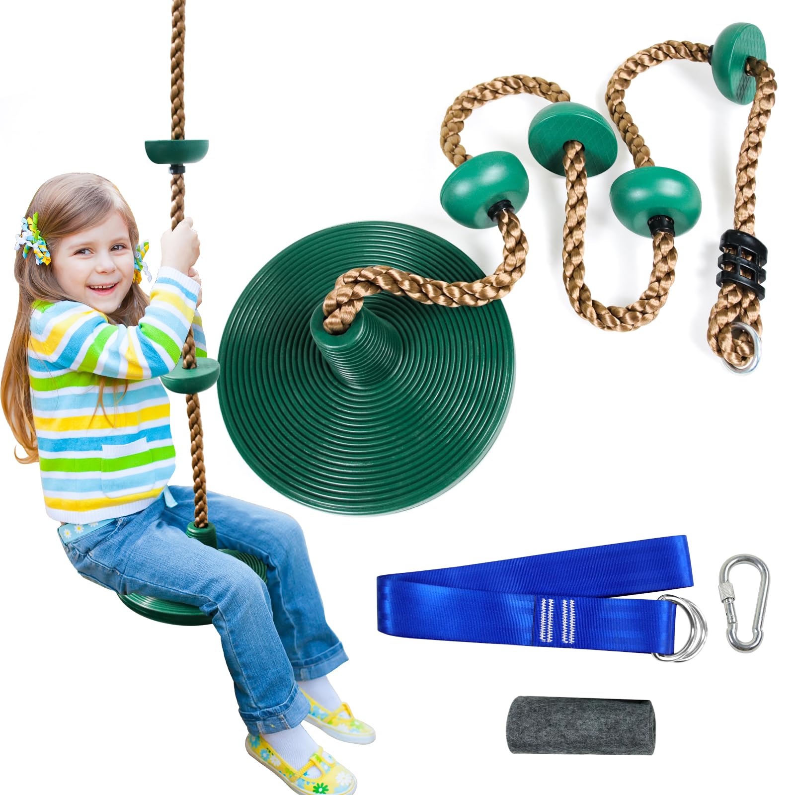 Amazon.com: Tree Swing for Kids,Climbing Rope with Platforms,Disc Swing ...