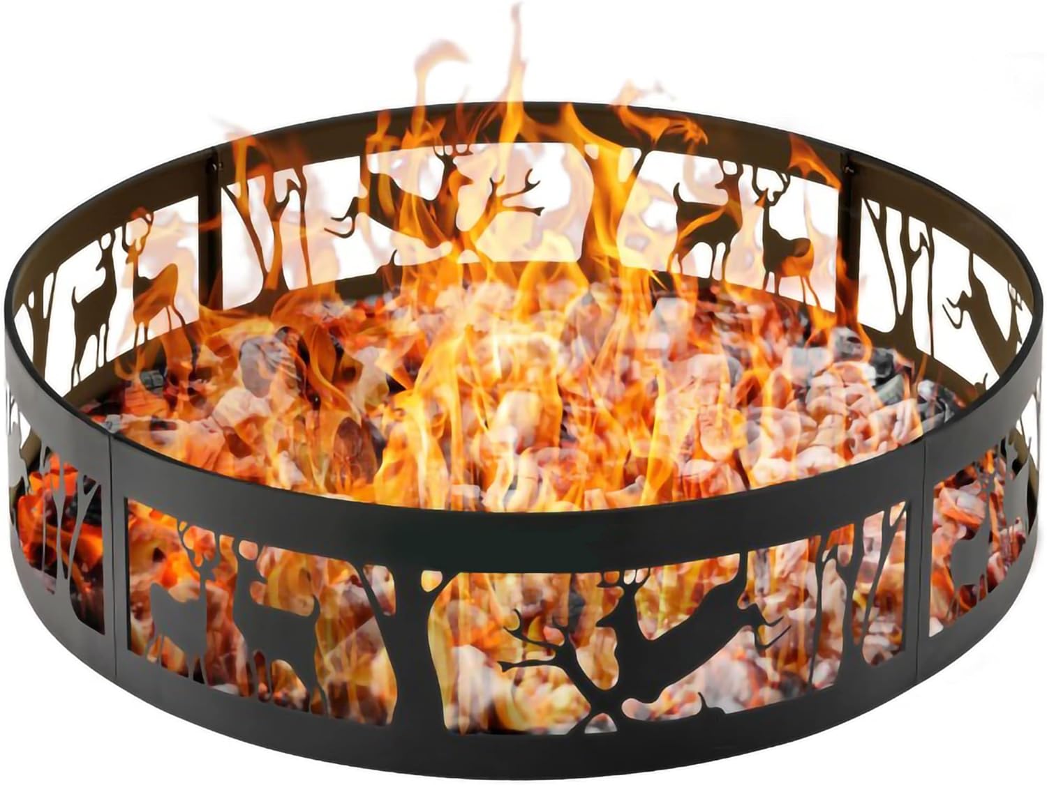 Amazon.com : 36 Inch Smokeless Firepit Metal Fire Pit Ring Deer with ...
