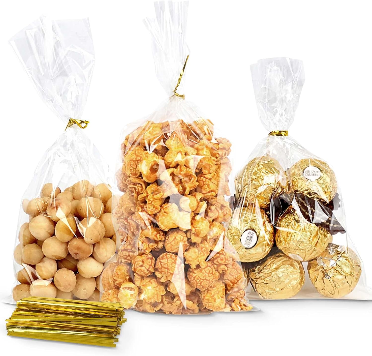 Amazon.com: 200 Count Poly Treat Bags with 4" Twist Ties Assorted ...