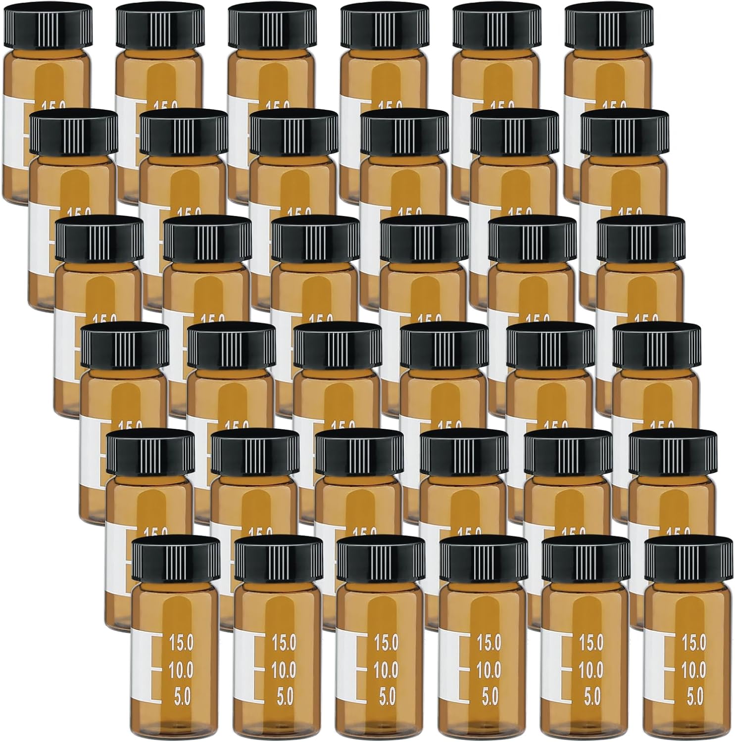 Amazon.com: Csfglassbottles 36 Pack 20mL Brown Glass Vials With Scale ...