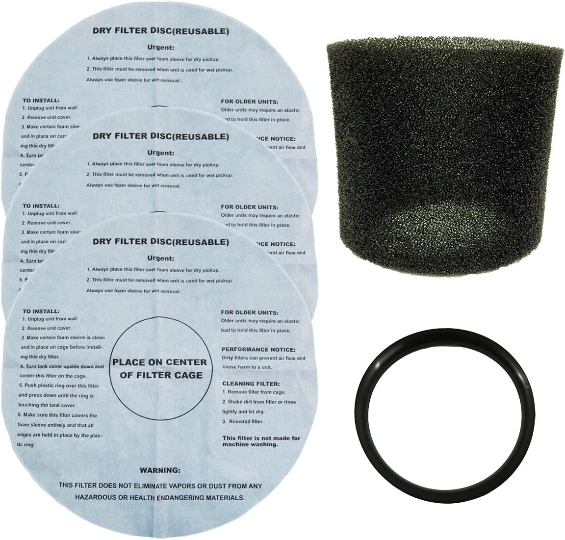 Shop Vac 3 Reusable Dry Filters 90137 by Shop Vac : Amazon.com.mx ...