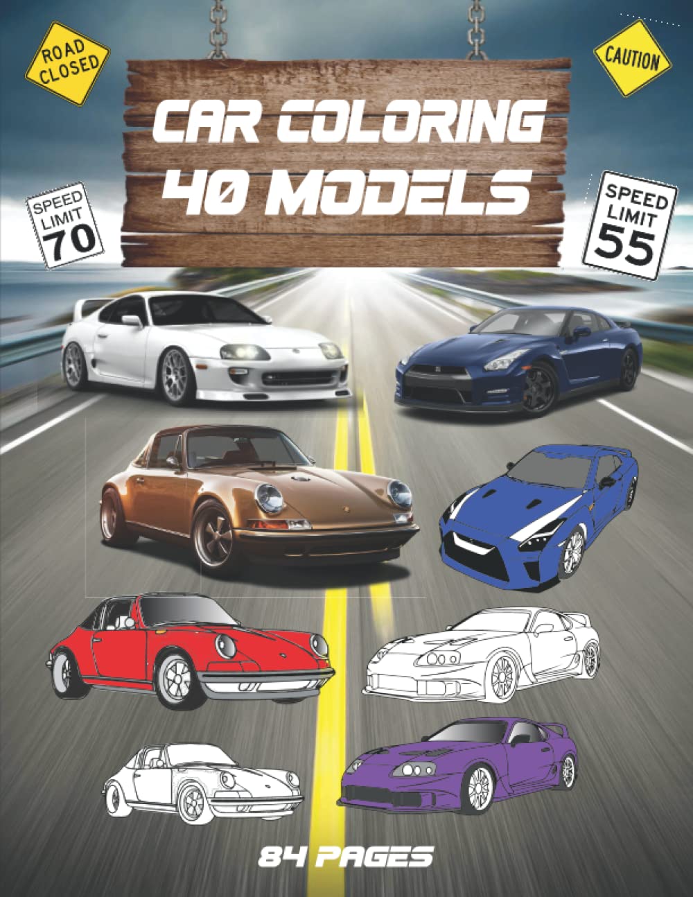 Car Coloring 40 Models American Muscle Car Coloring Book Jdm ...