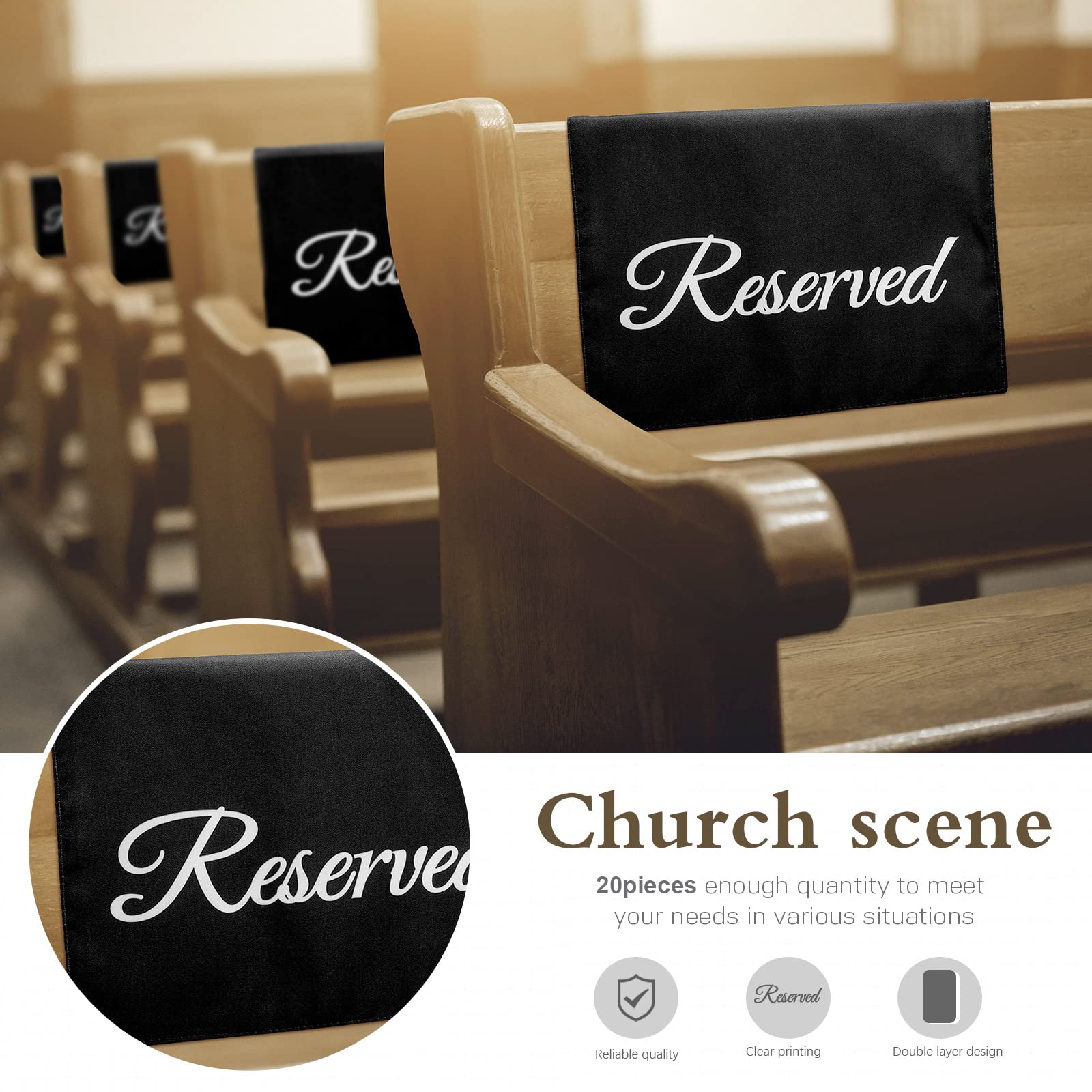 20 Pack Reserved Seating Signs Reserved Chair Signs Church Pew Reserved ...