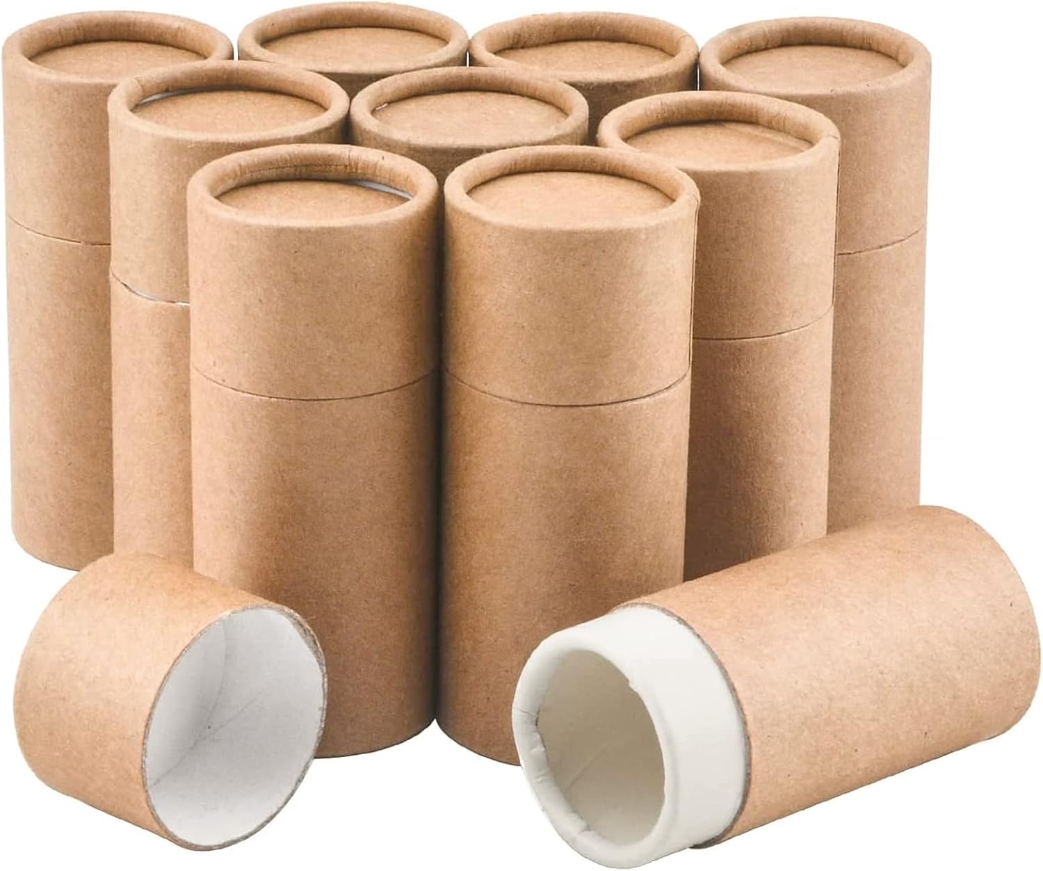WANDIC Kraft Paperboard Tubes, 10Pcs Kraft Paper Containers Paper Tube ...