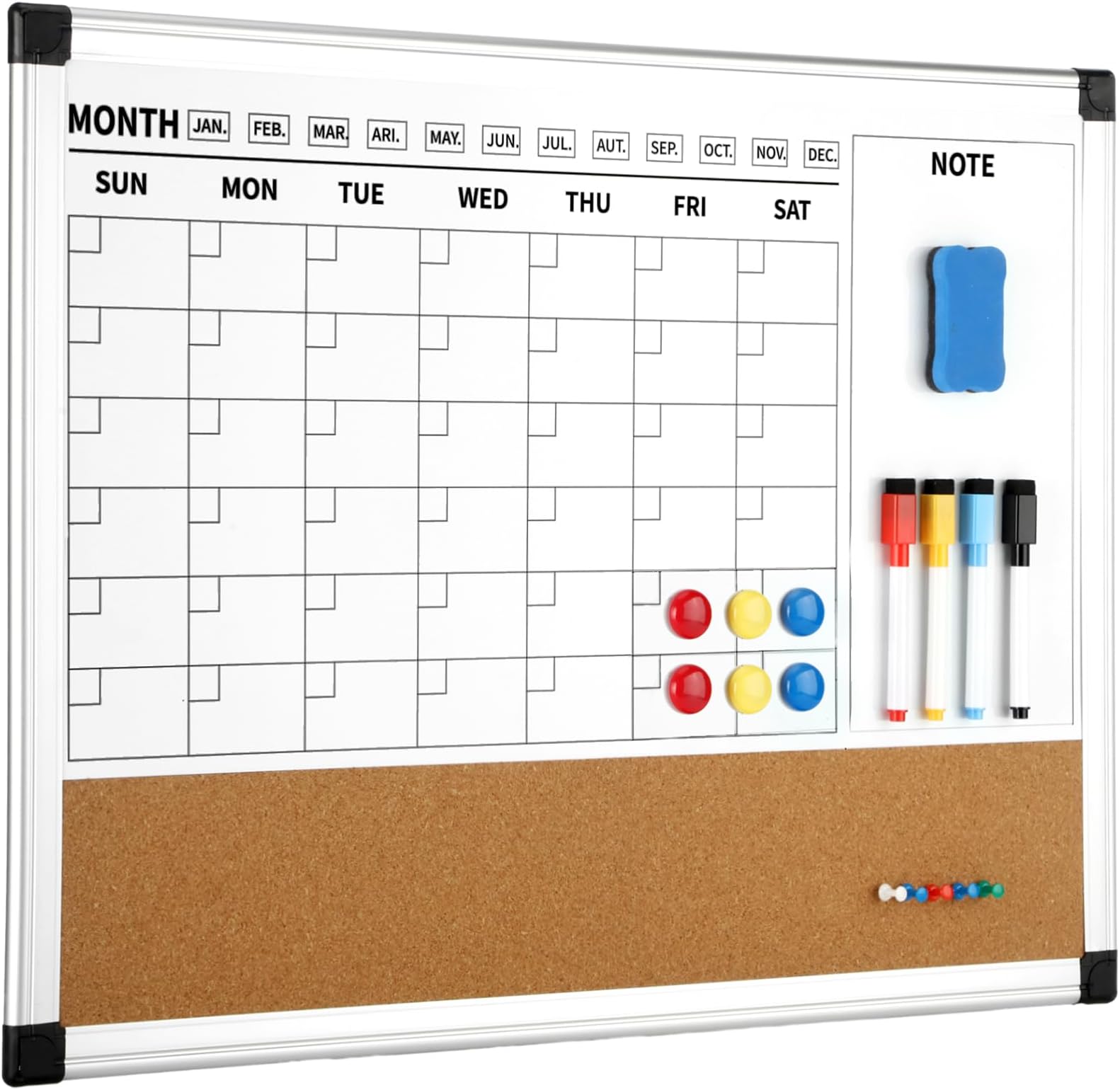 Amazon.com : Relithick Monthly Calendar Whiteboard 18 x 24 in Magnetic ...