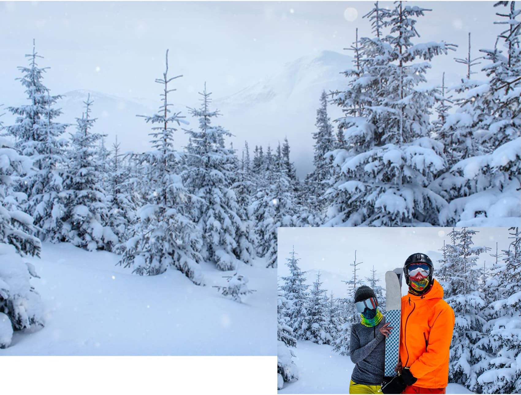 Amazon.com : OERJU 15x10ft Winter Snow Scene Backdrop Winter Forest ...