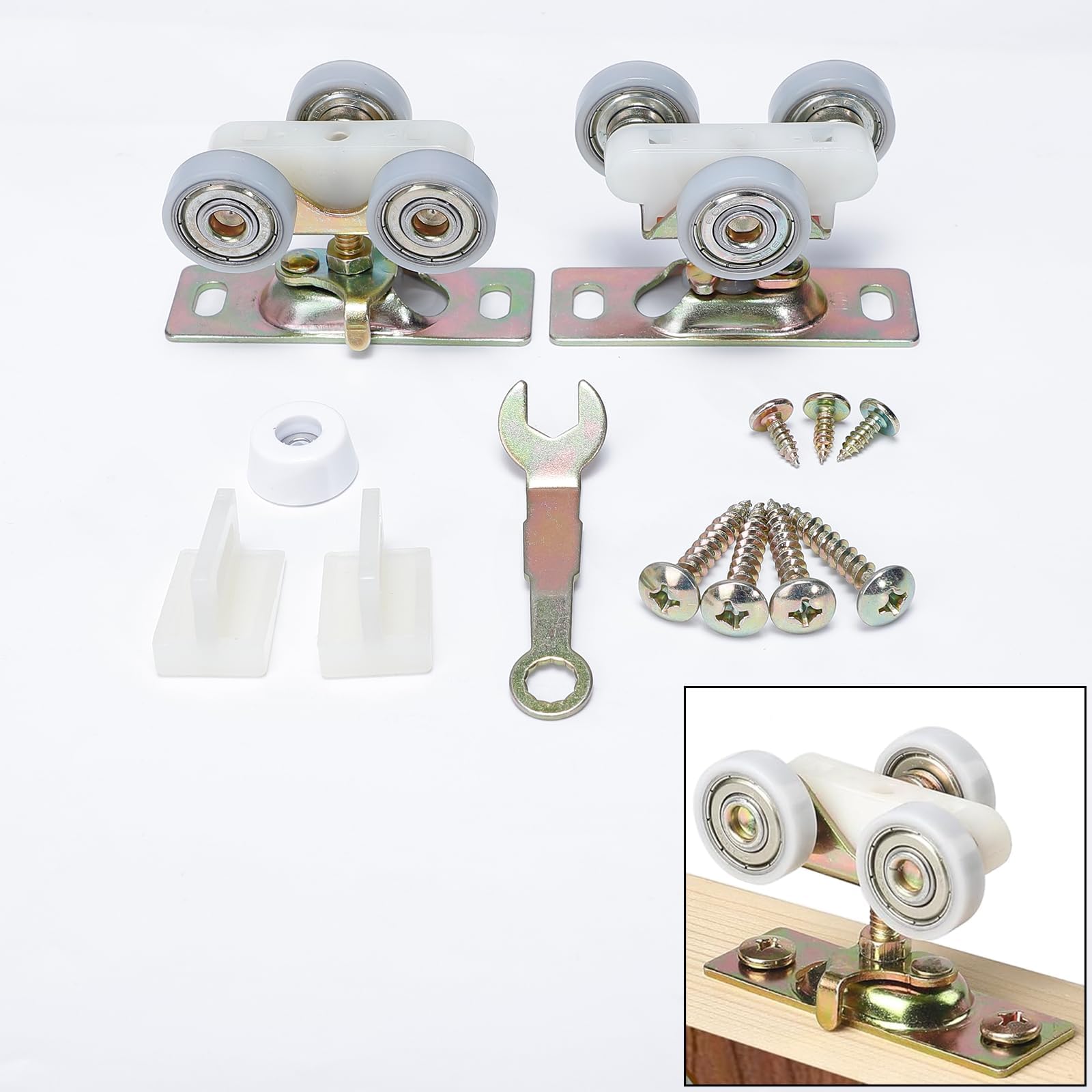 Amazon.com: Sliding Pocket Door Hardware Top Hanger Rollers Wheels ...