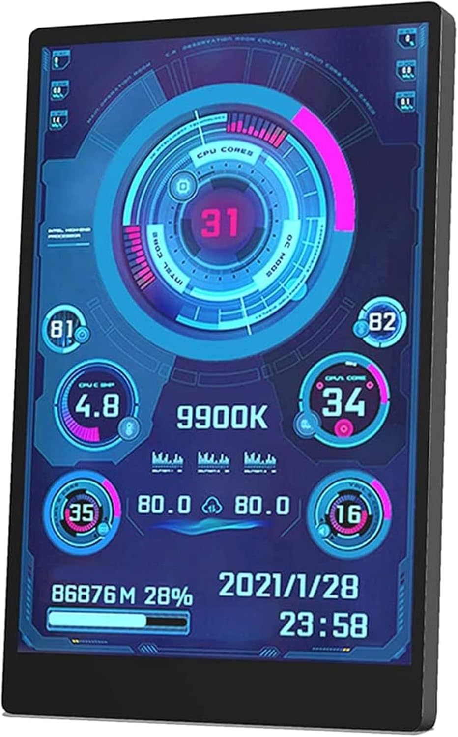 Mini Monitor Mini Display Mini Screen 3.5 Inch IPS USB Mini Screen CPU ...