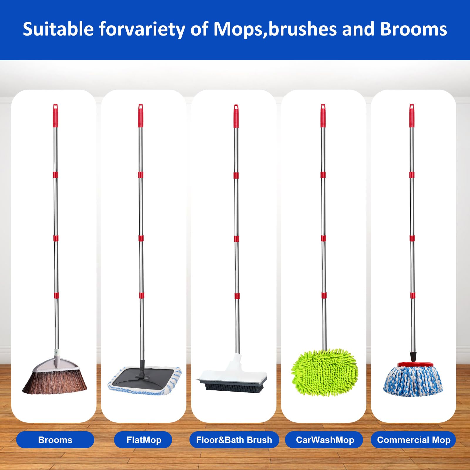 Snapklik.com : Ashsajkd Spin Mop Replacement Handle, 30-58 Inch Handle ...