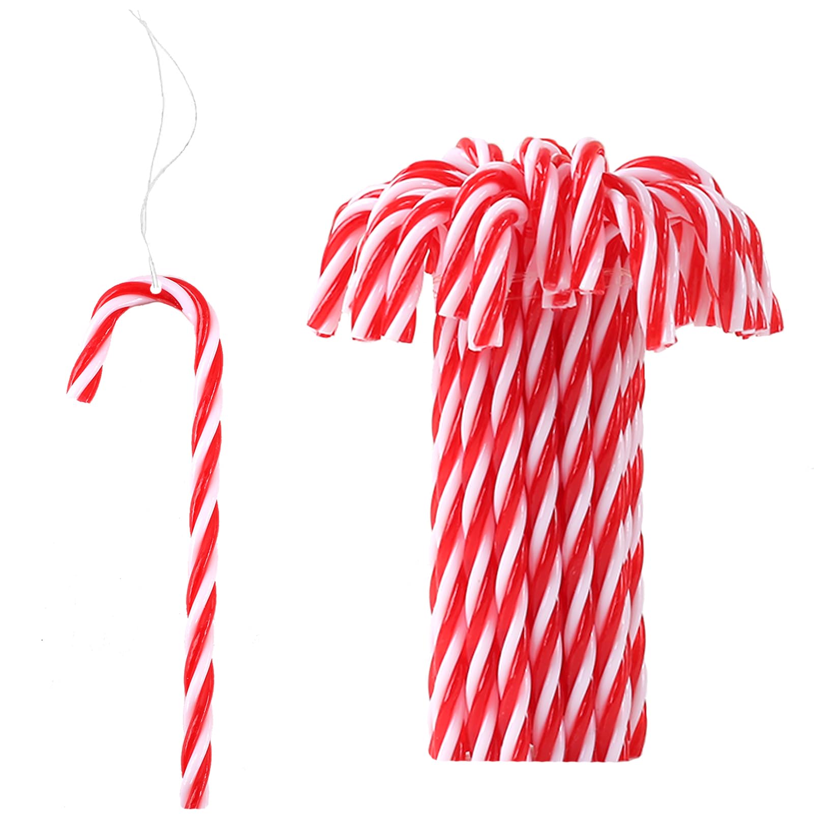 Amazon.com: HERZWILD 32Pcs Christmas Plastic Candy Cane Twisted Candy ...