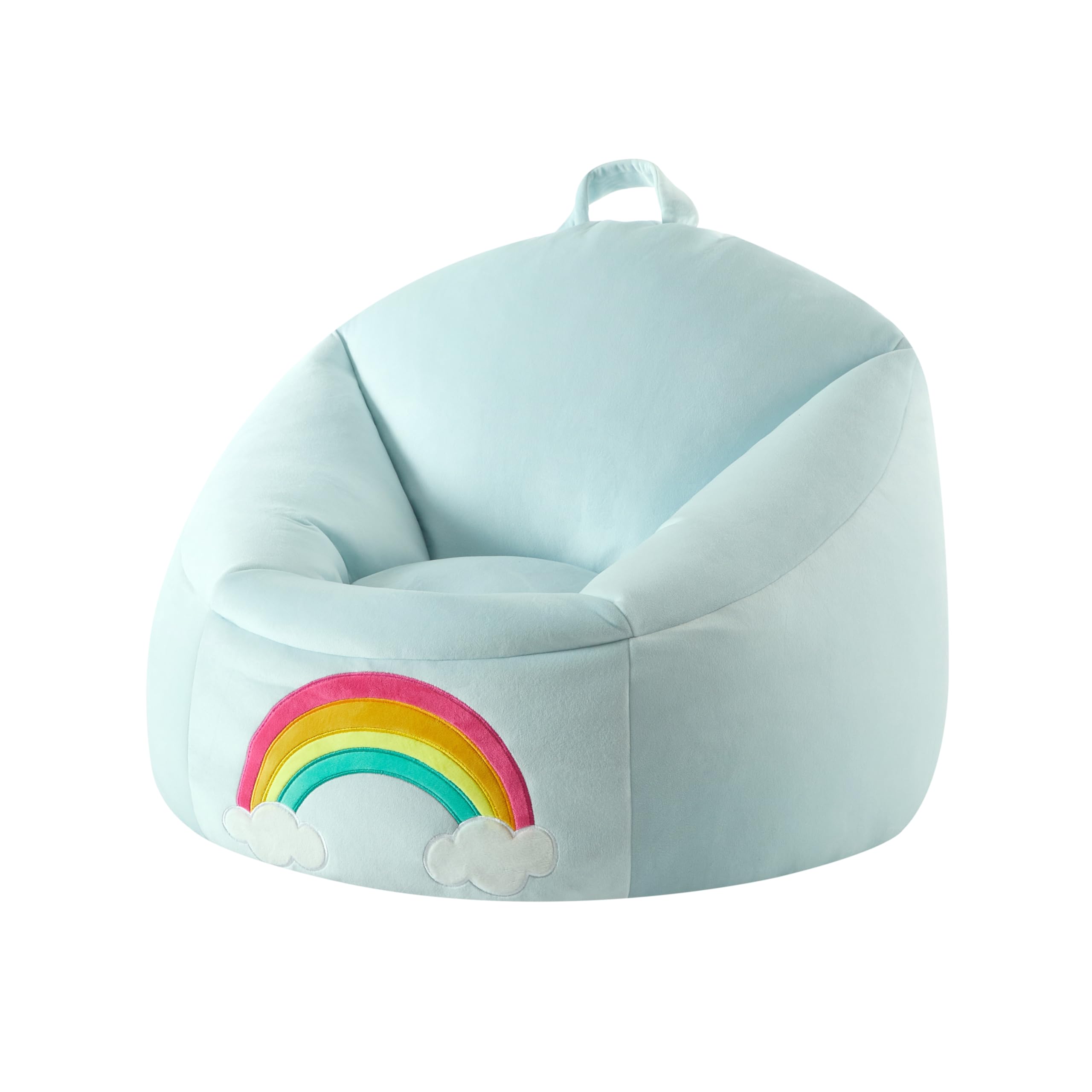 Heritage Kids Micromink Squishy Bean Bag Chair for Kids Ages 3+, Rainbow