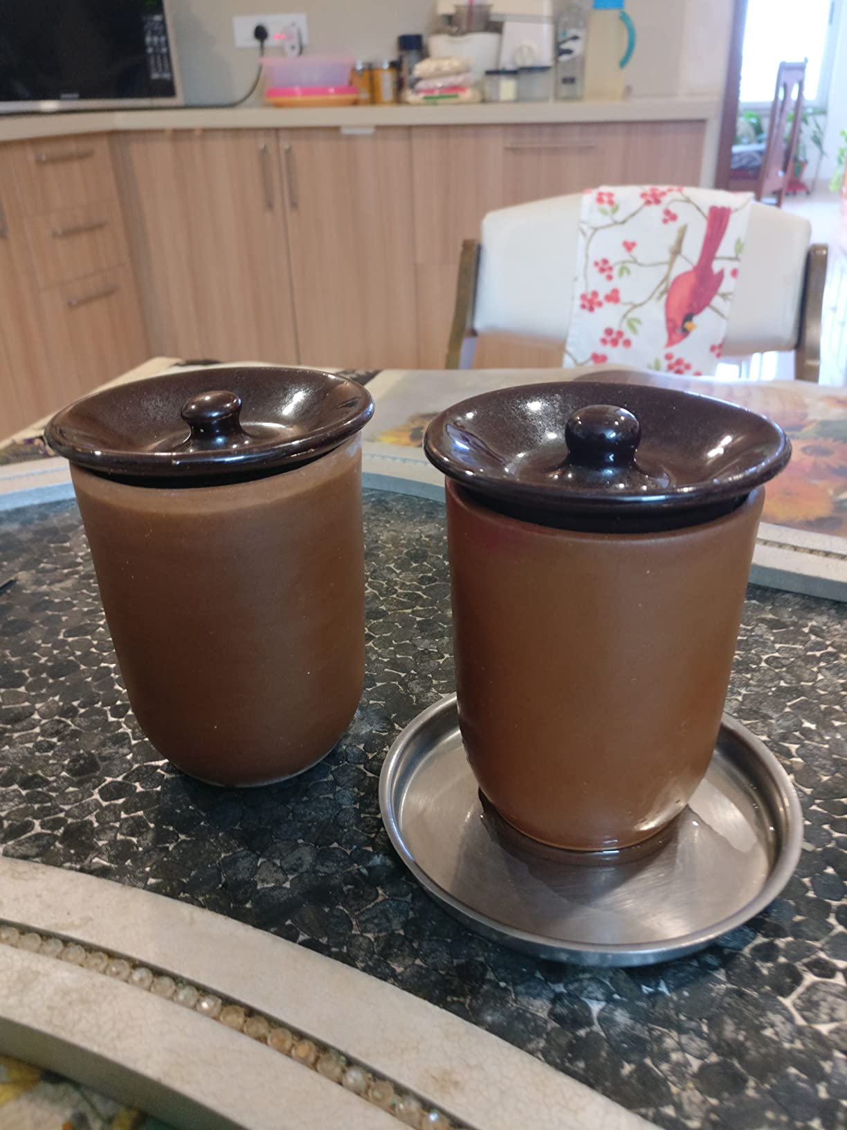 Buy SWADESHI BLESSINGS Exclusive Range Unglazed Handmade Clay Glass Set ...
