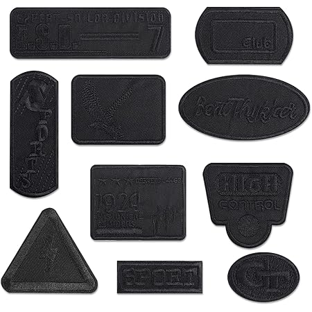 11PCS Black Embroidered Patches Iron on Patches Patch Stickers ...