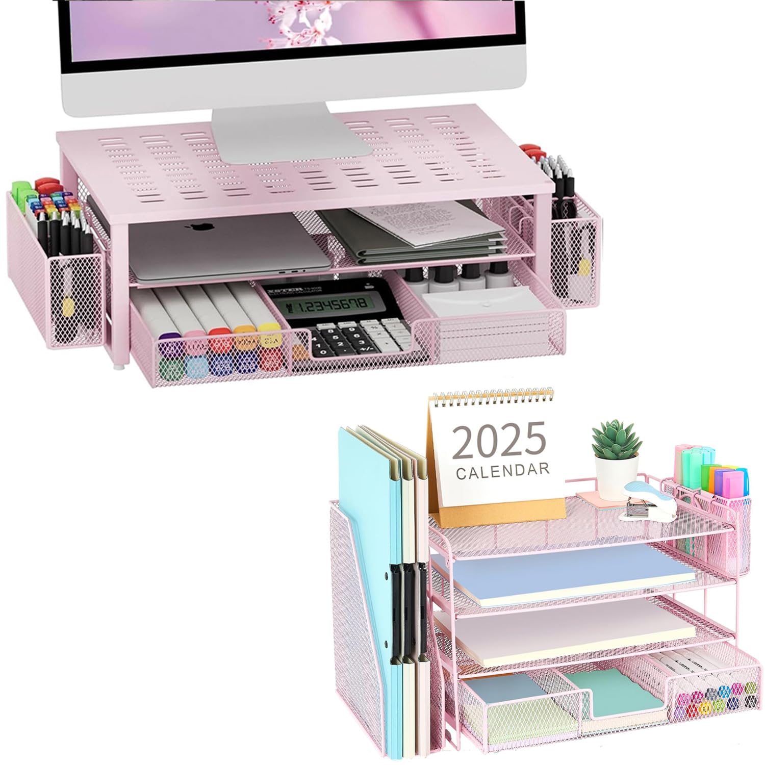 Amazon.com: gianotter 4T Paper Organizer + Monitor Stand with Storage ...