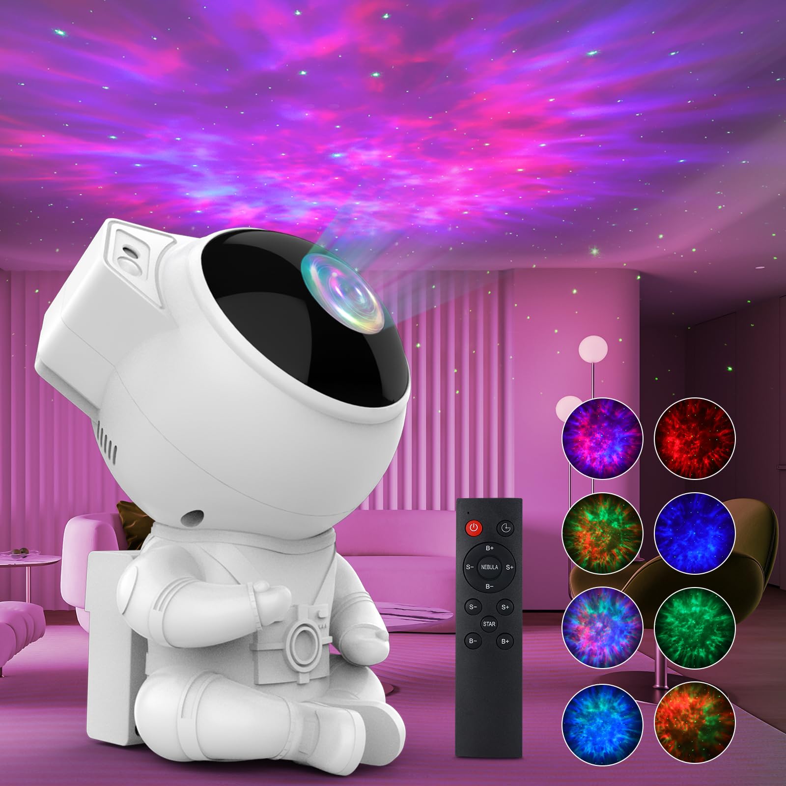 Astronaut Galaxy Projector,Night Light Projector with Colourful Nebulae ...