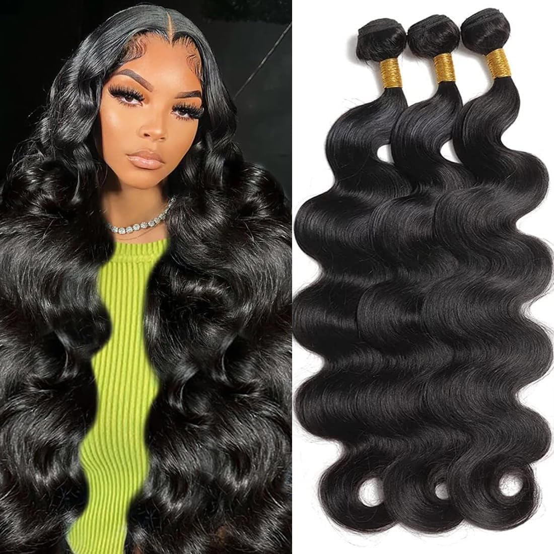 Amazon.com: 12A Human Hair Bundles Body Wave Bundles Human Hair 3 ...