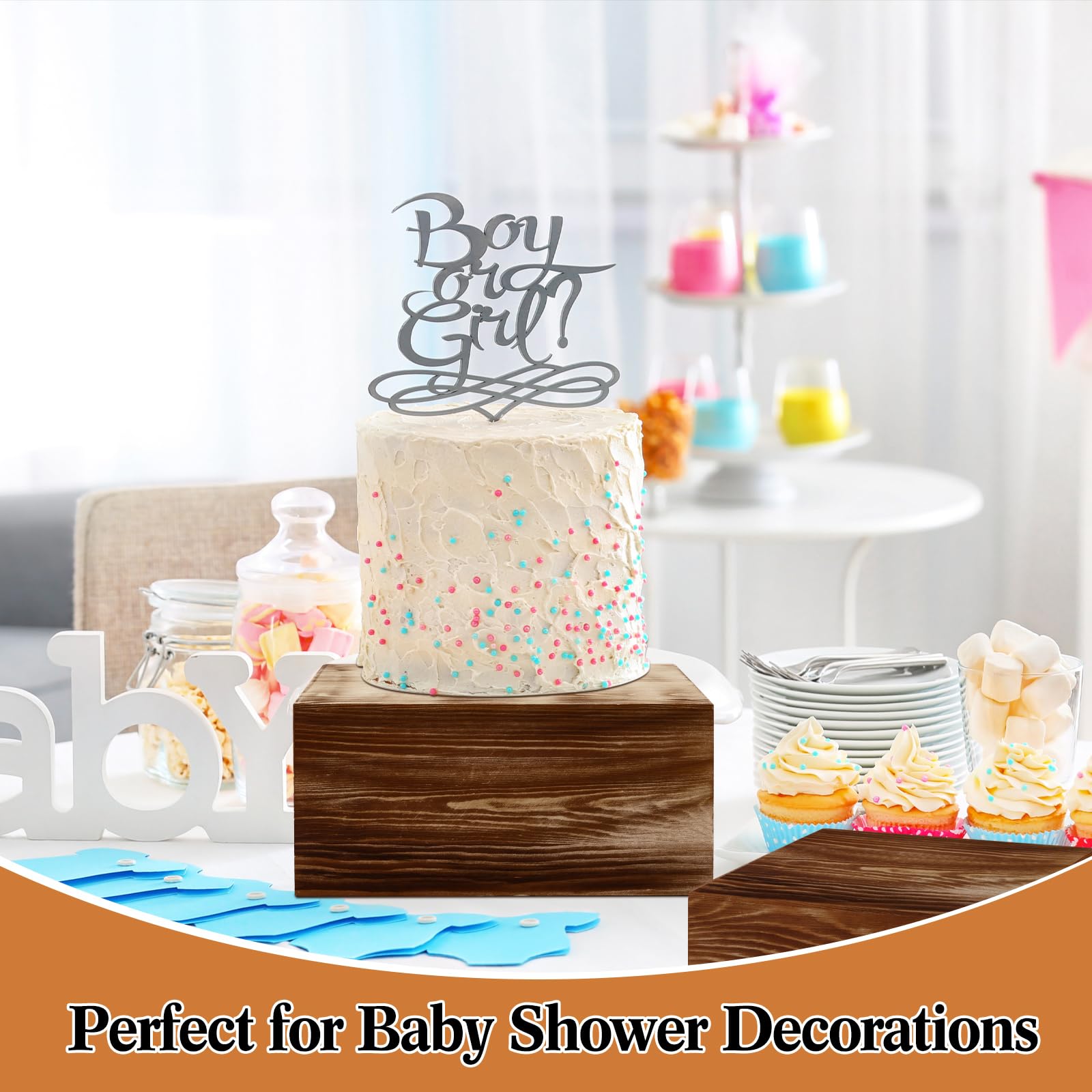 Set of 4 Wood Display Risers Rustic Cupcake Stand Rustic Wood Cake ...