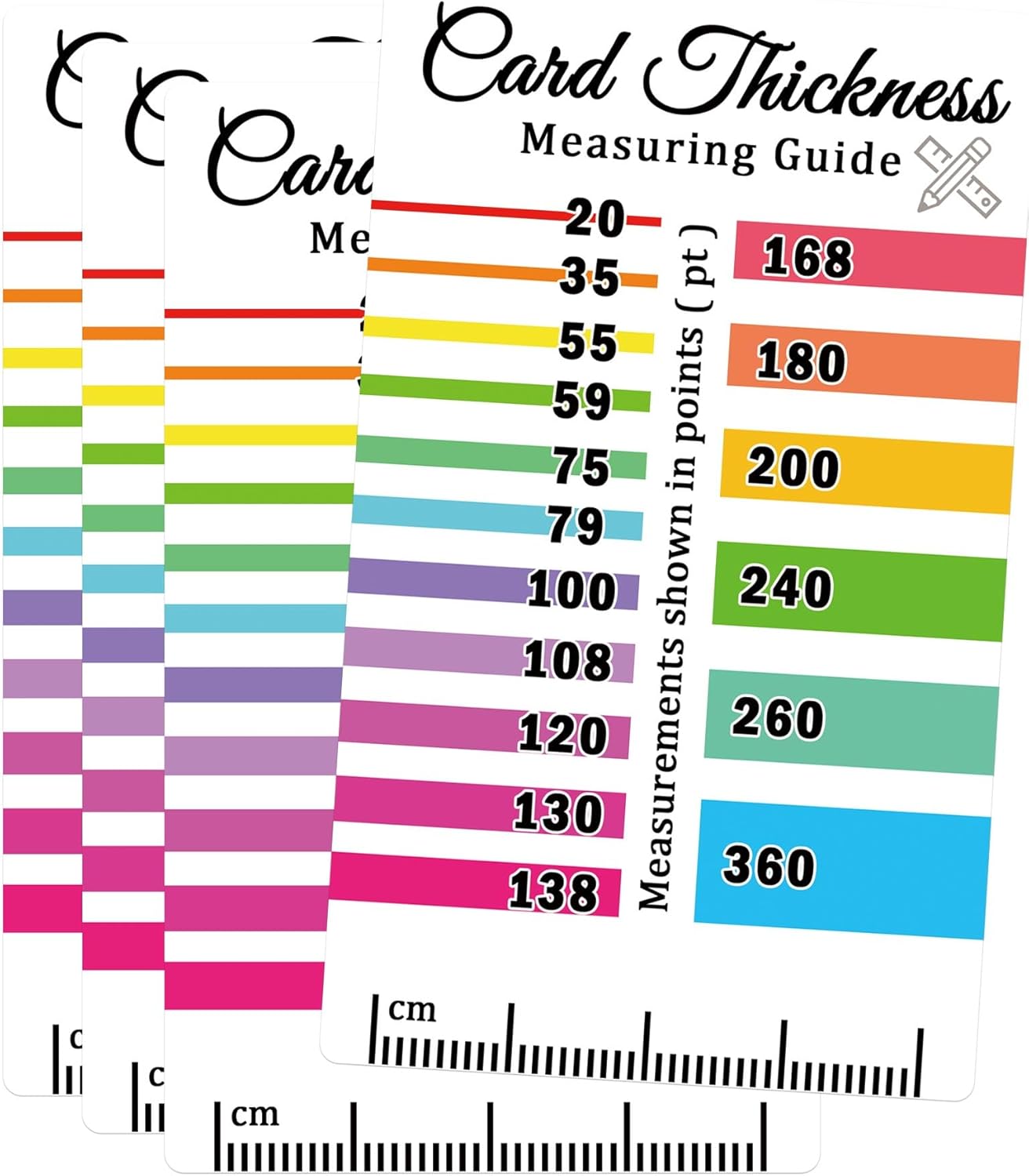 Amazon.com: 4 Pack Thickness Reference Scale Card Point Gauge Tool ...