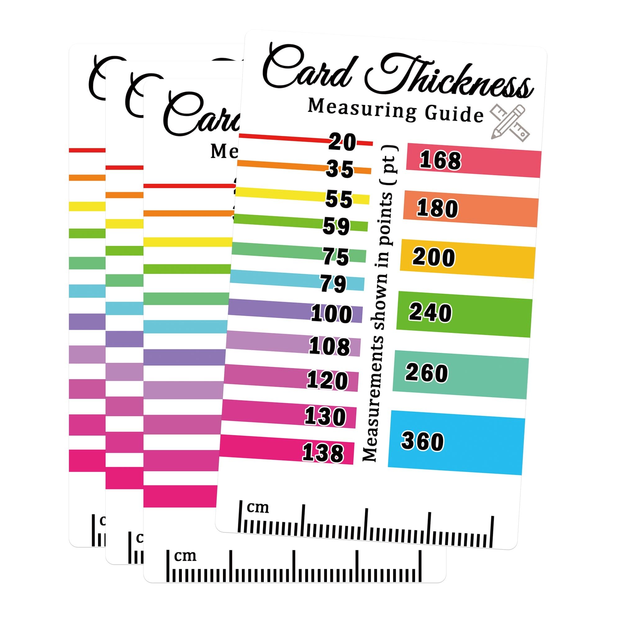 Amazon.com : 4 Pack Thickness Reference Scale Card Point Gauge Tool ...
