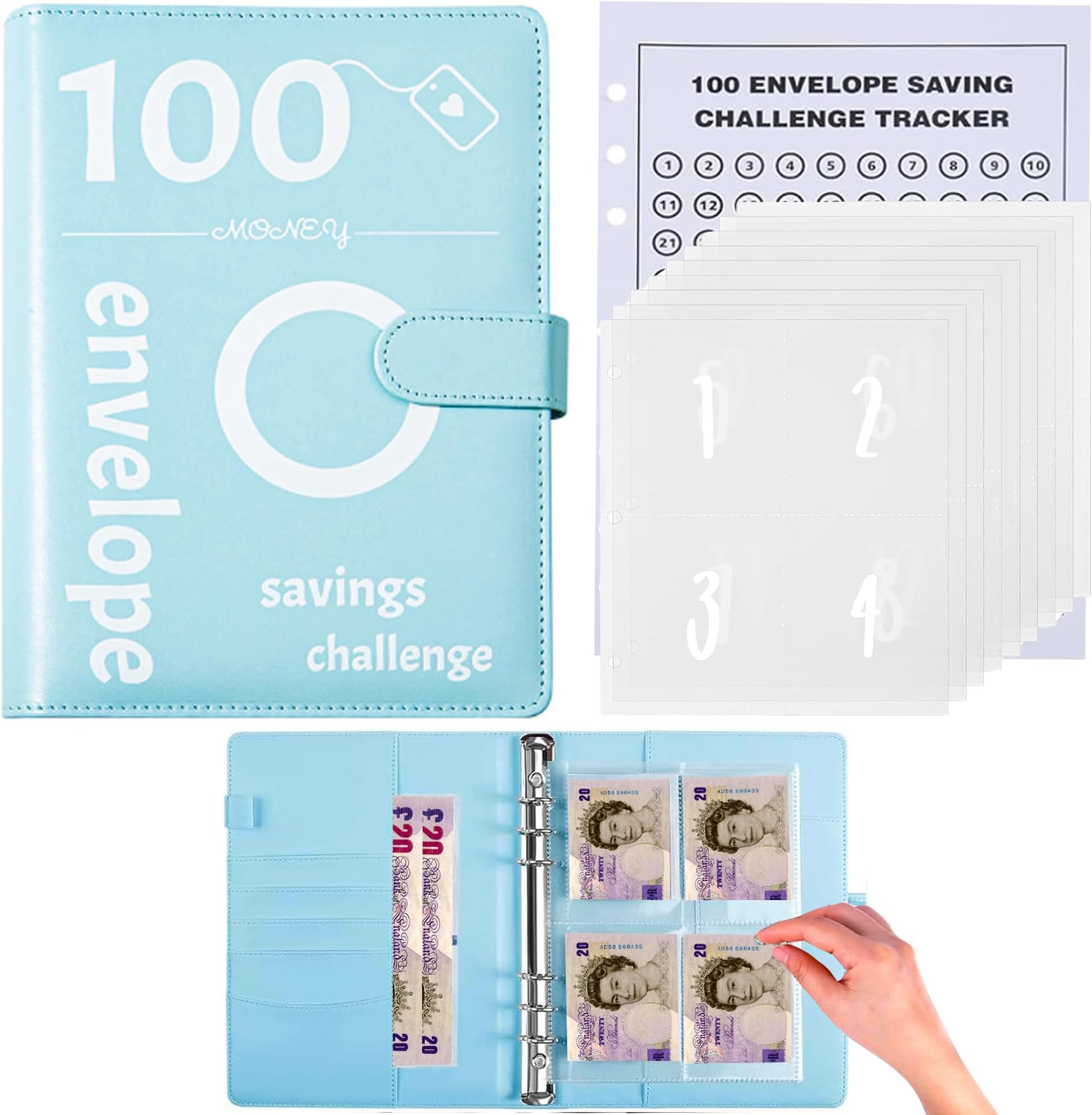 100 Envelopes Saving Challenge UK - Money Saving Book as Cash Stuffing ...