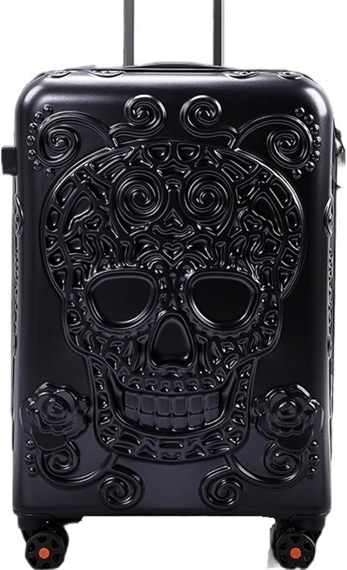 Amazon.com | PUGEE Lightweight Carry on Suitcase 20" 24" New Skull ...