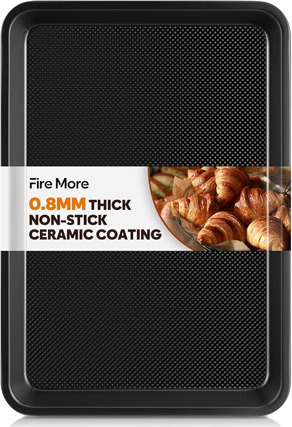 Fire More Carbon Steel Baking Tray - 32.5 x 23 x 2.5 cm Non-Stick Oven ...