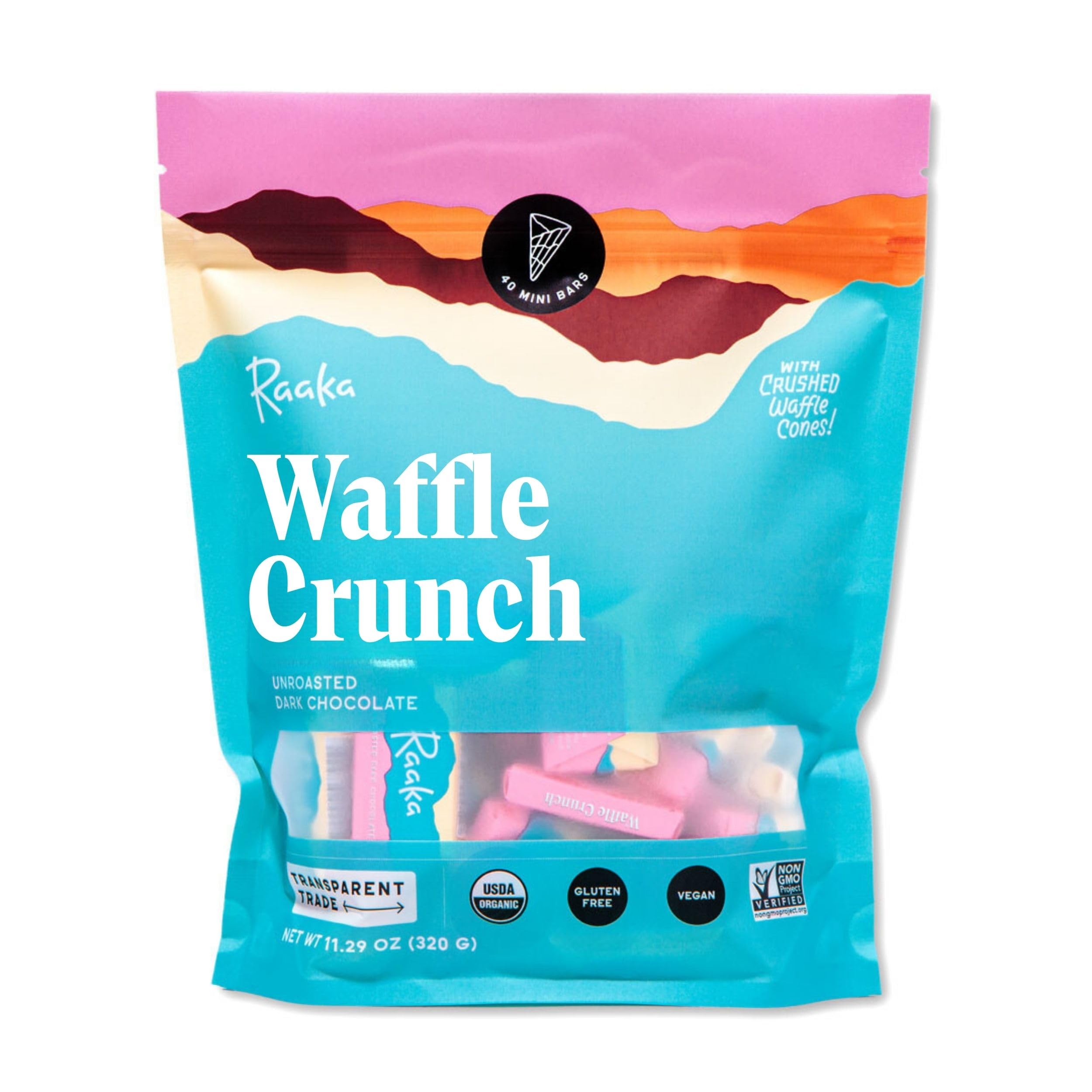 Amazon.com: Raaka Chocolate Waffle Crunch Mini Bars | Gourmet Dark ...