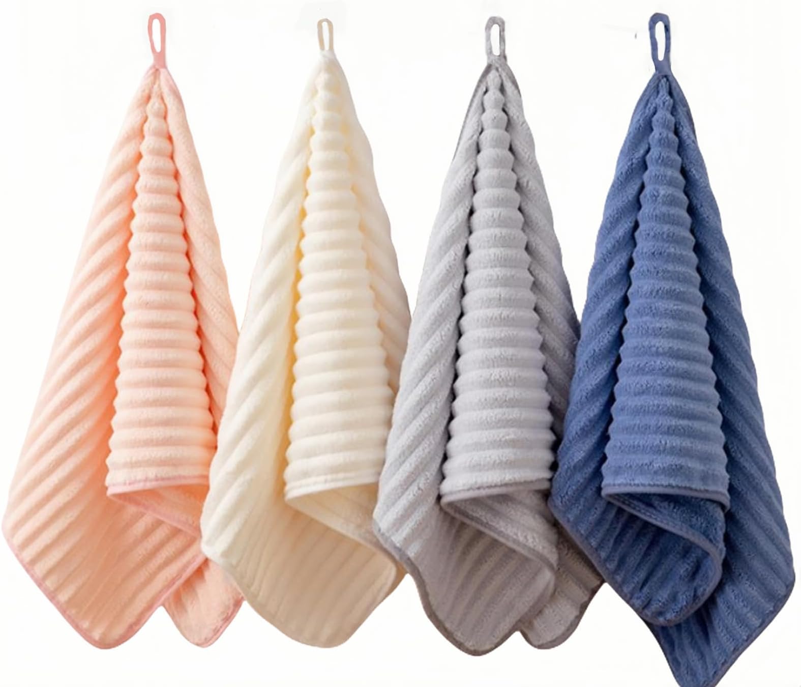 Amazon.com: GOESUP 4 Pack Small Towels with Hanging Loop Hand Dry ...