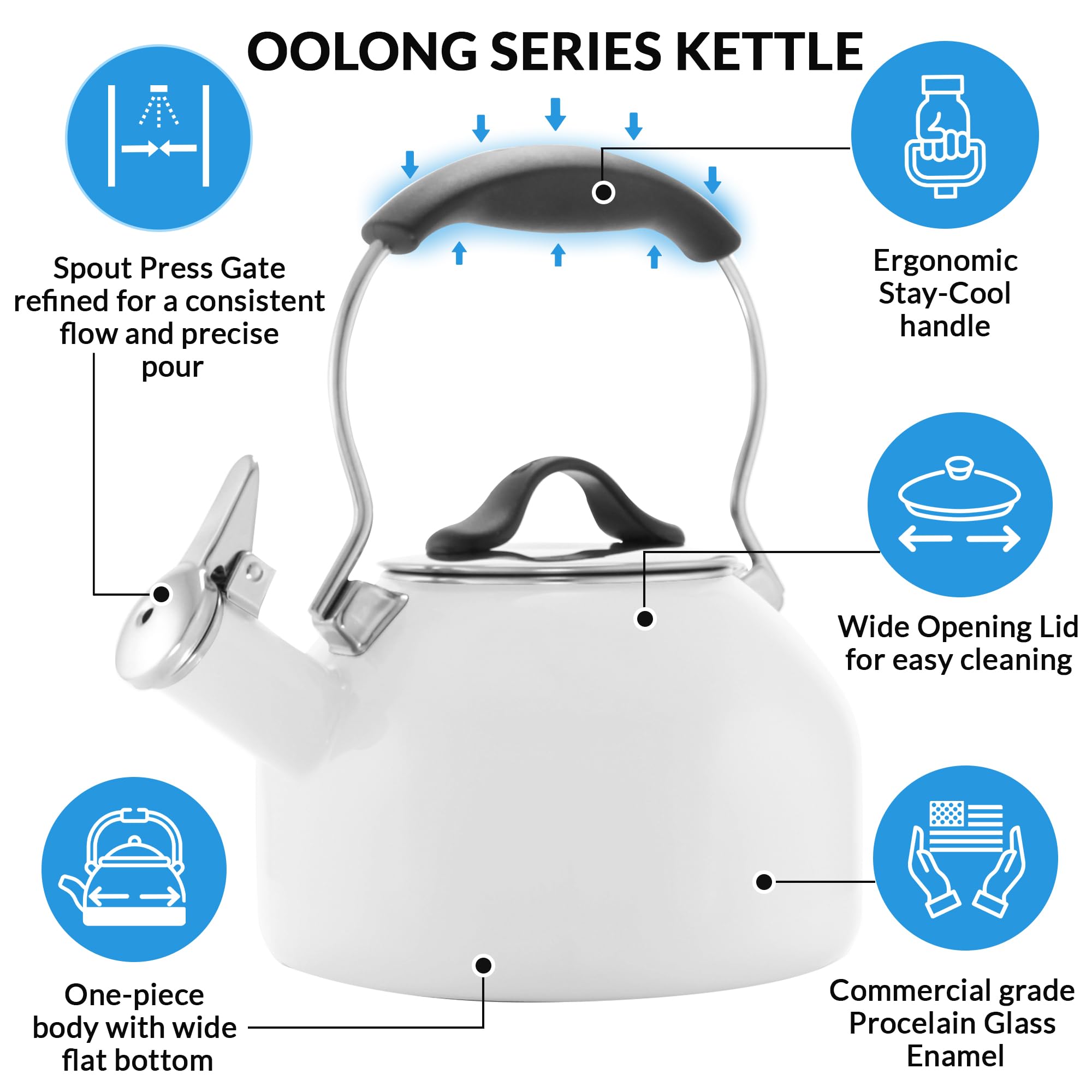 Snapklik.com : Chantal 1.8 QT Kettle, Oolong Series, Premium Enamel On ...