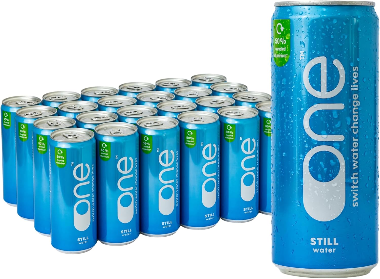 One Water Natural Still Spring Water 24 x 330ml Cans - Pure Refreshing ...