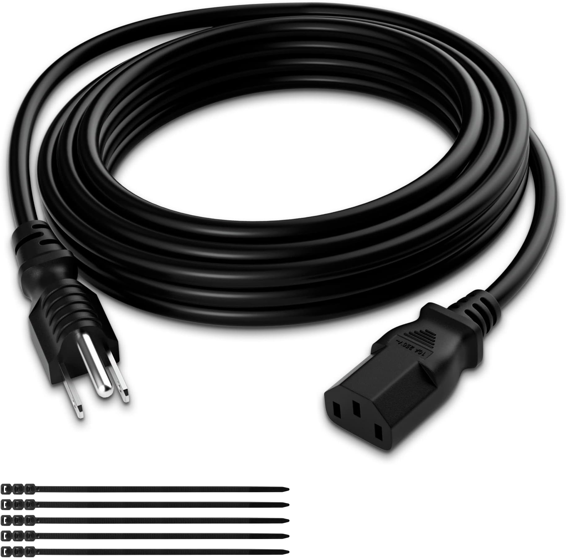 Amazon.com: [UL Listed] Cable Matters 2-Pack 16 AWG 3 Prong Long ...