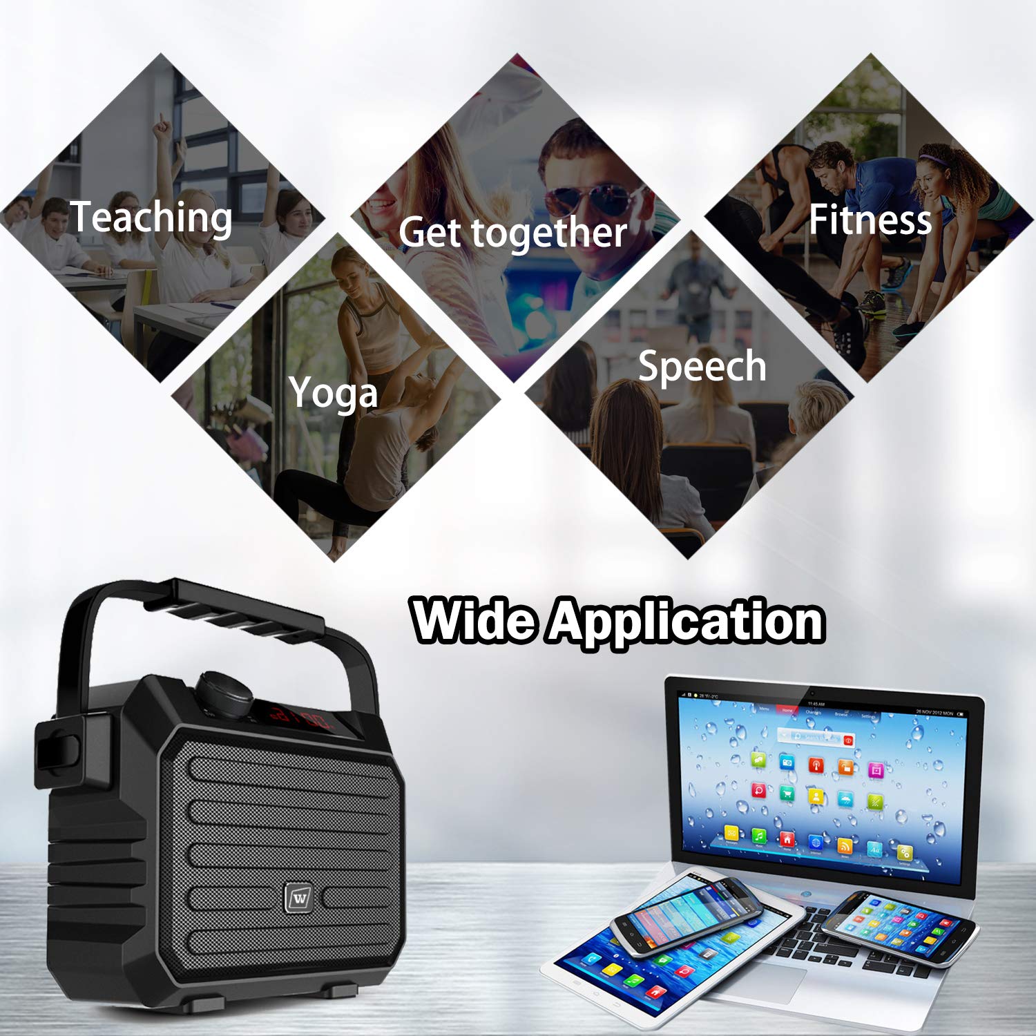 30W Rechargeable Portable Mini Pa Speaker System Wireless Headset Mic ...