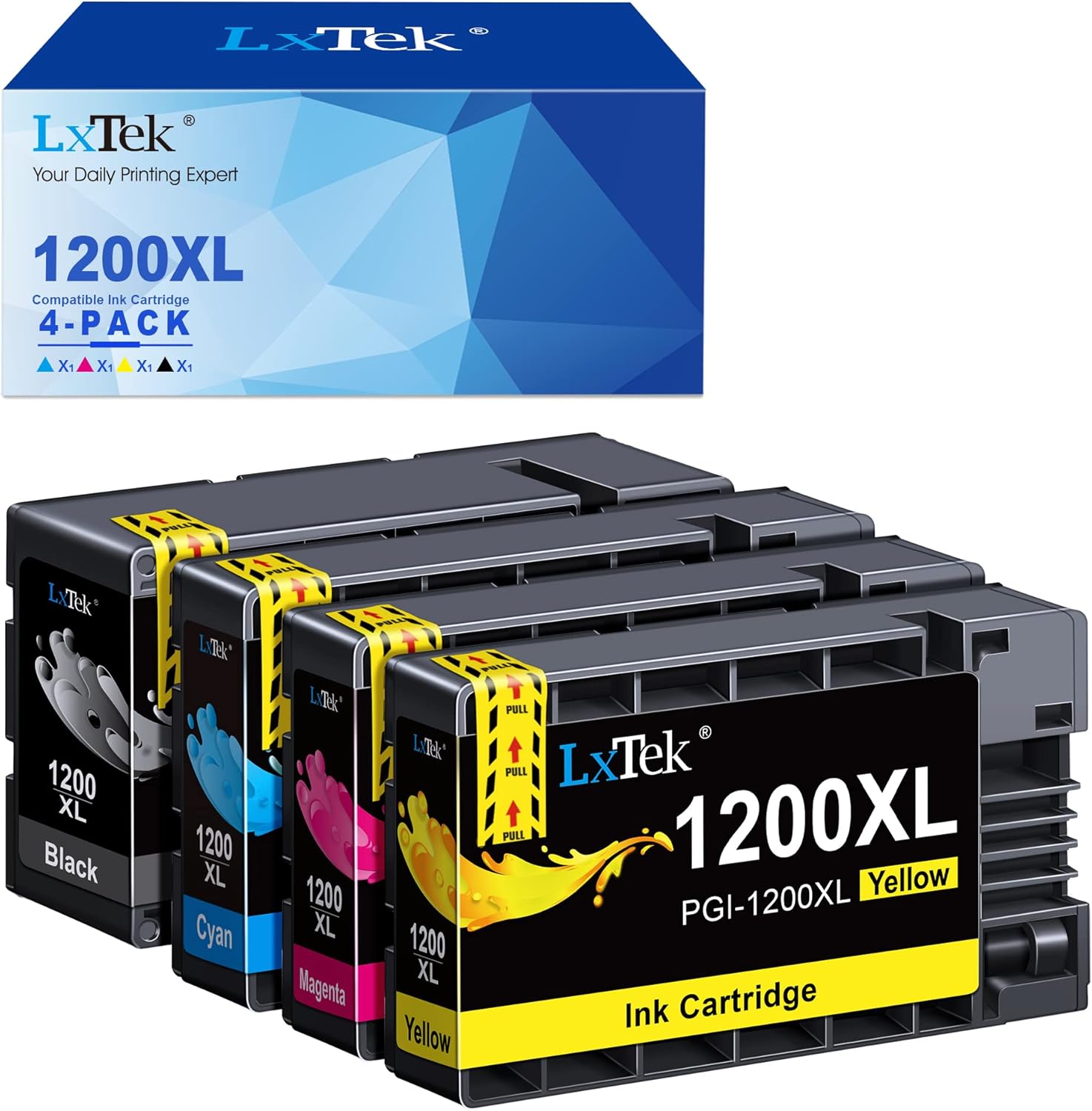 Amazon.com: LxTek Cartucho de tinta de repuesto compatible para impresora Canon 1200XL PGI-1200 ...