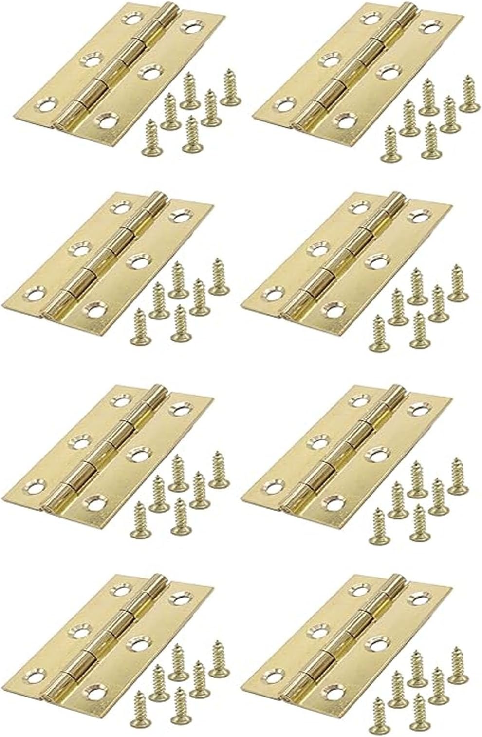 Suiwotin 8pcs 1.5 Inch Brass Hinges, Mini Butt Hinges Cabinet Door ...