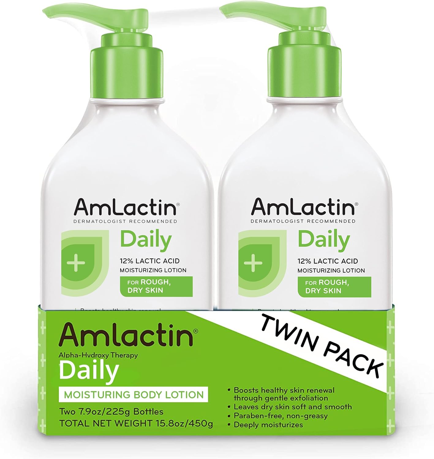 AmLactin Daily Moisturizing Body Lotion Twin Pack, (2) 7.9 Ounce ...