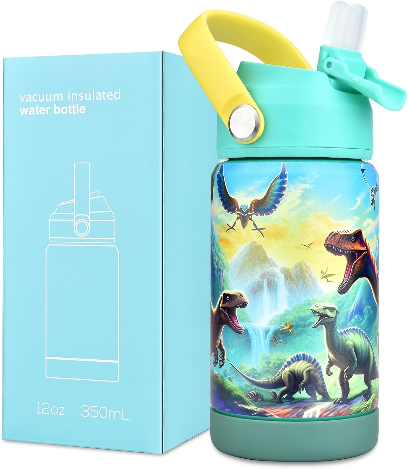 Amazon.com: CaseZoo 12oz Kids Insulated Water Bottle, Leak-proof ...