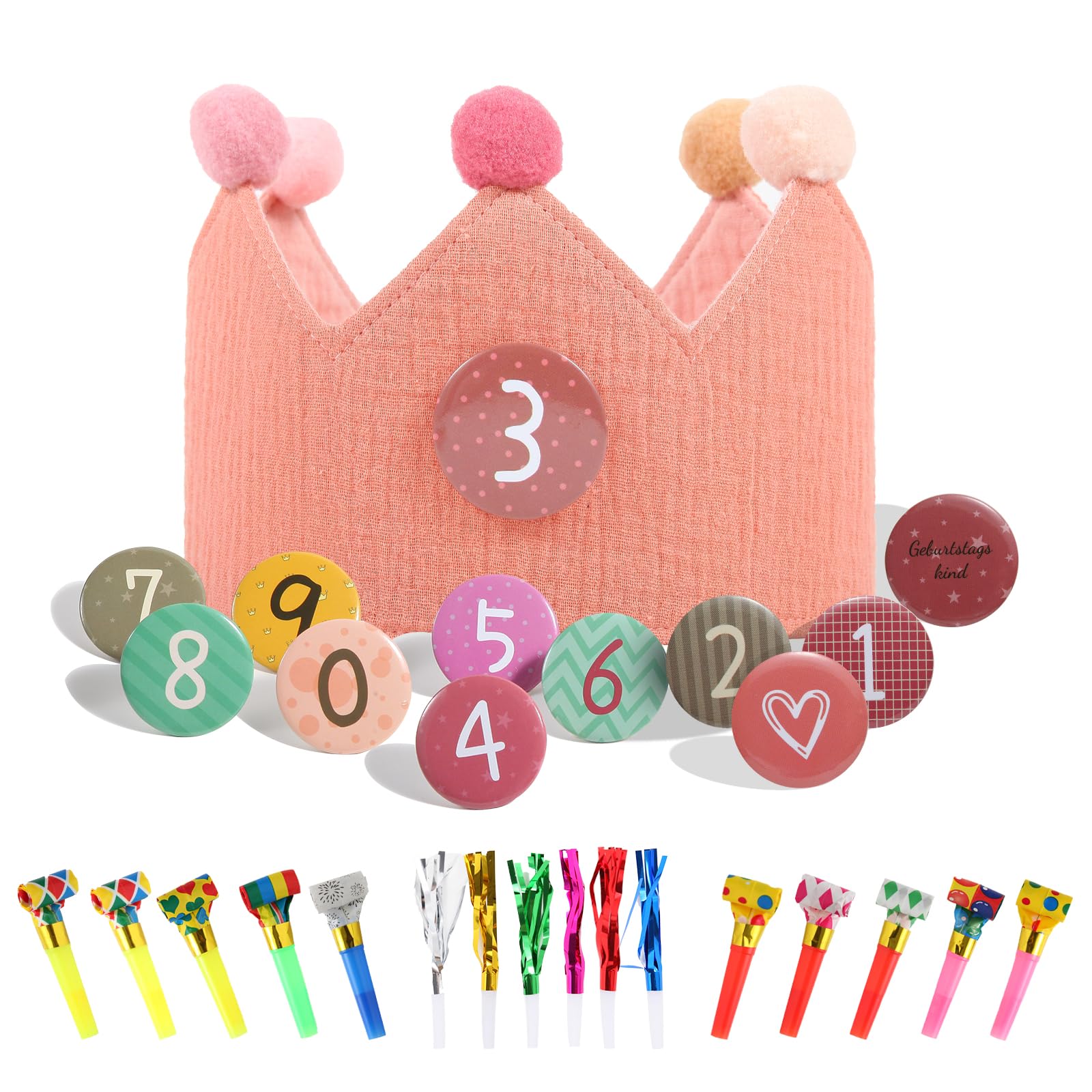 Amazon.com: iulrtba Birthday Crown Hat Boy Girl, Birthday Crown with ...