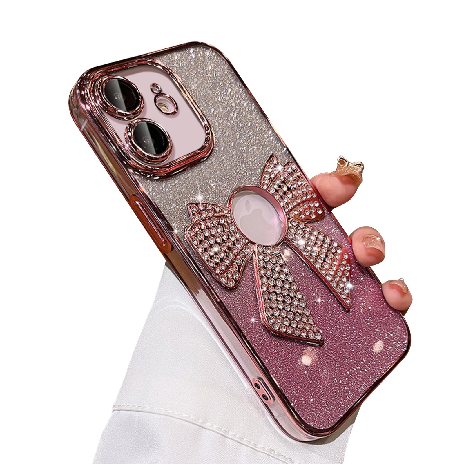 Amazon.com: Fycyko for iPhone 12 Case Women Cute Bowknot Glitter ...