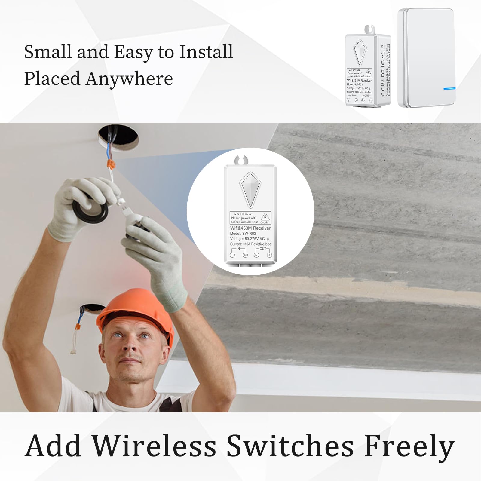 Snapklik.com : Upgraded Wireless Light Switch,Microstrip Antenna Remote Control Light Switches ...