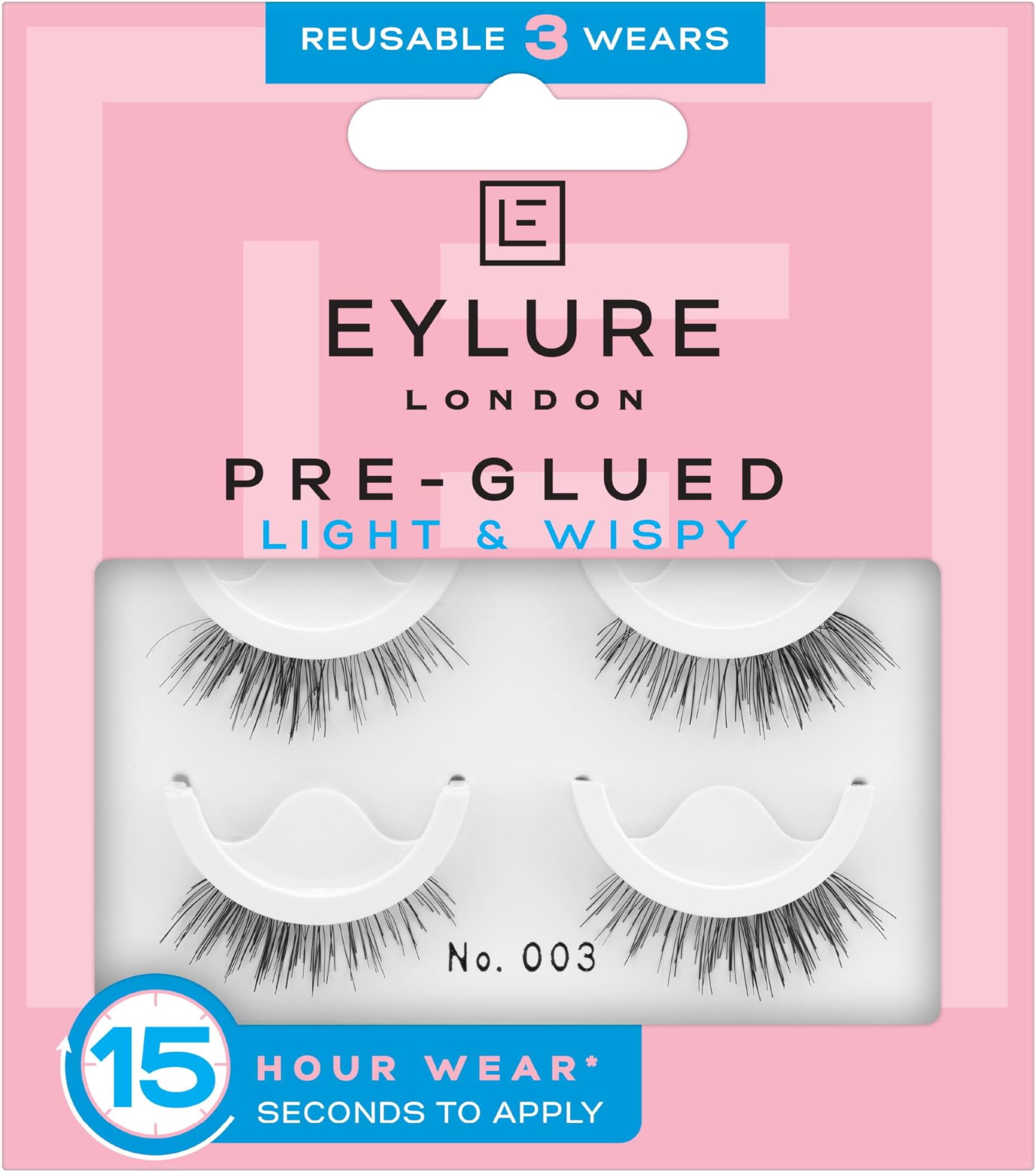Amazon.com: Eylure Pre-Glued Light & Wispy Eyelashes, Accents No. 003 ...