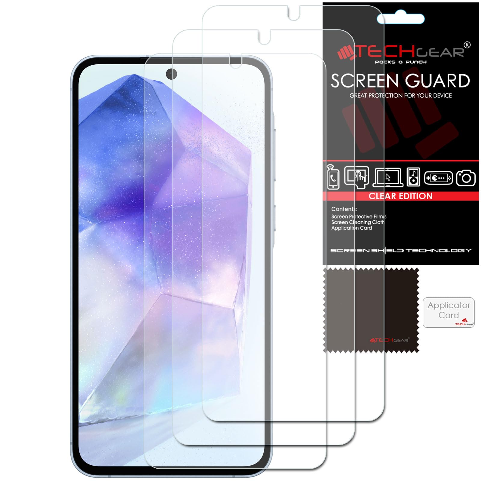 TECHGEAR Screen Protectors [3 Pack] Compatible with Samsung Galaxy A55 ...