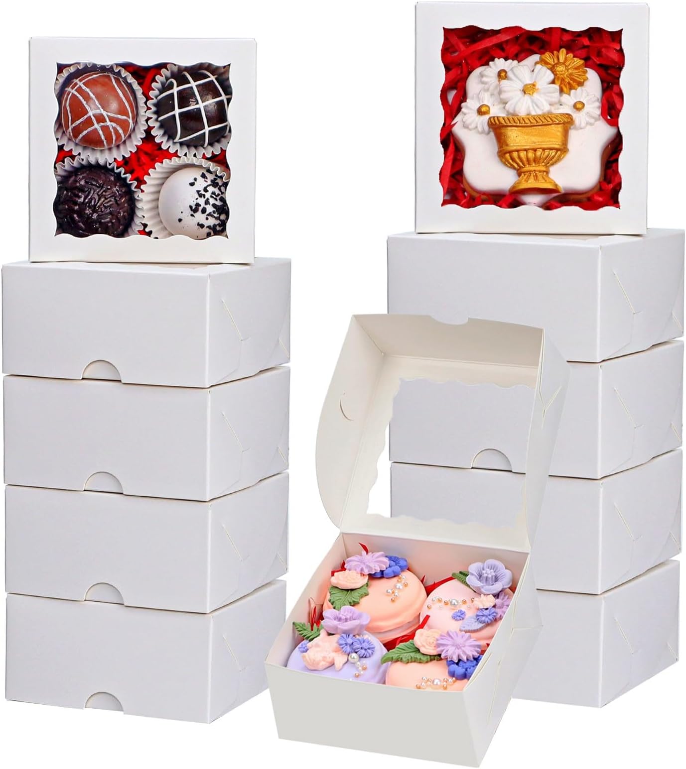 Amazon.com: Juvale 25-Pack Mini Cake Boxes with Window - Individual ...