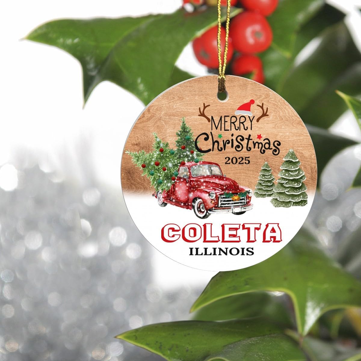 Amazon.com: Christmas Tree Ornaments 2025 - Coleta Illinois Ornament ...