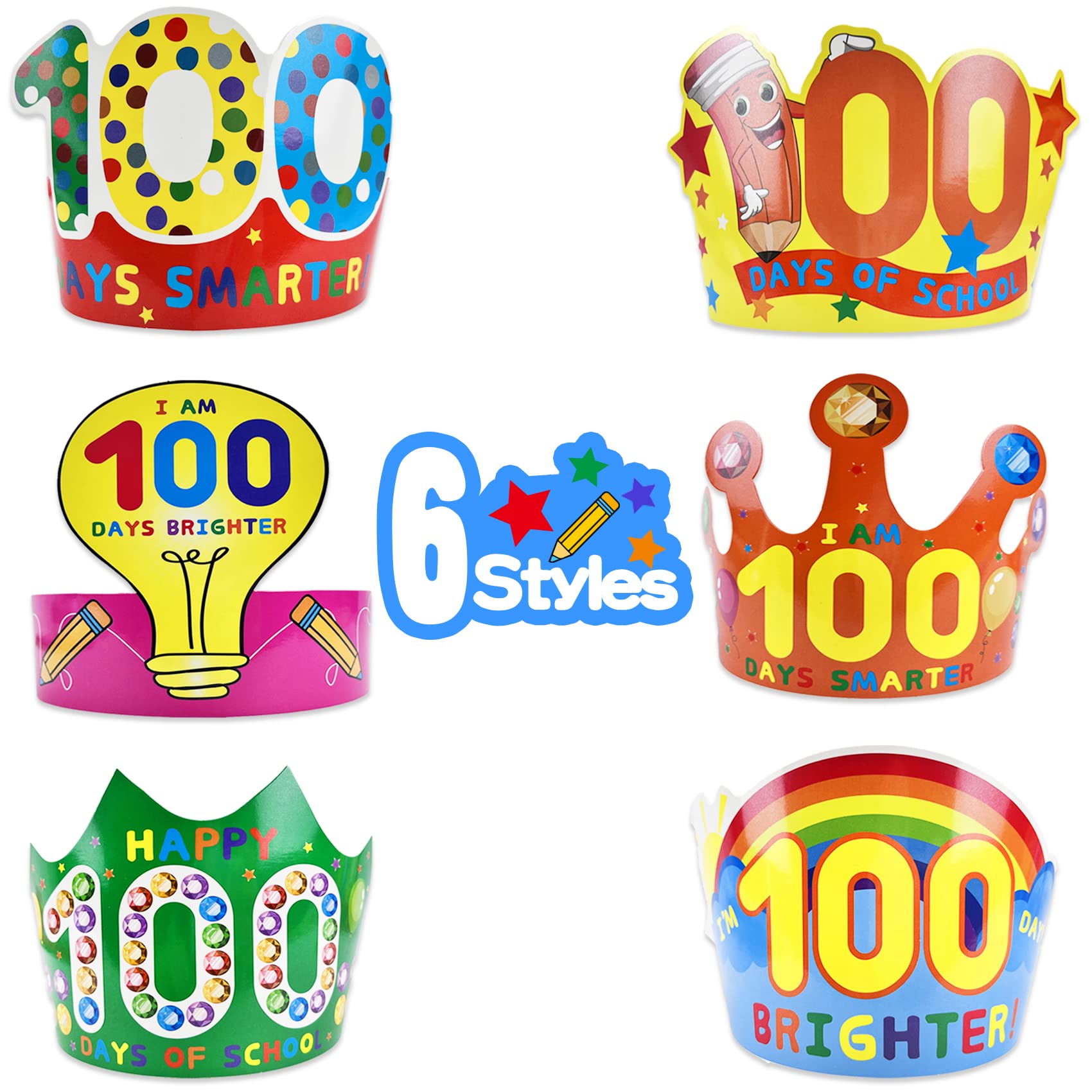 Miss Fantasy36 Pieces 100th Day Of School Crowns 100 Days | Desertcart ...