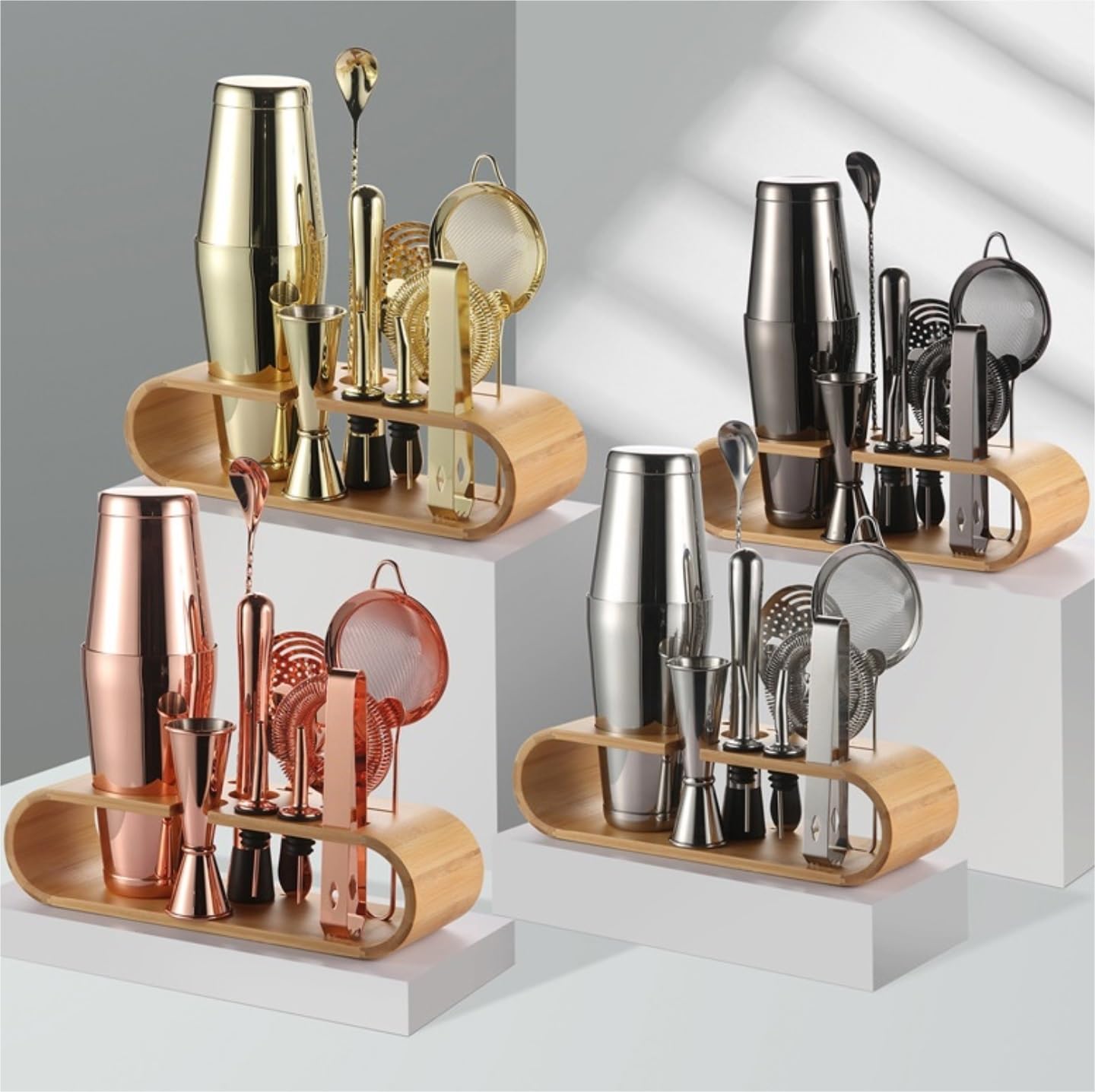Snapklik.com : Bartender Kit 11-Piece Stainless Steel Cocktail Set Cocktail Shaker Set Cocktail ...
